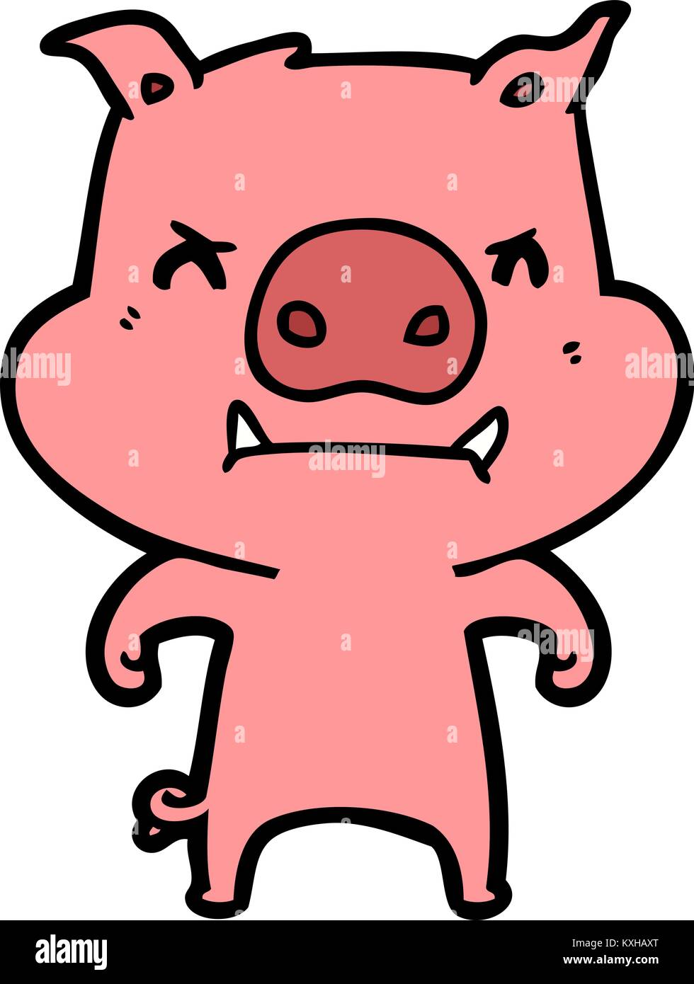 angry cartoon pig Stock Vector Image & Art - Alamy