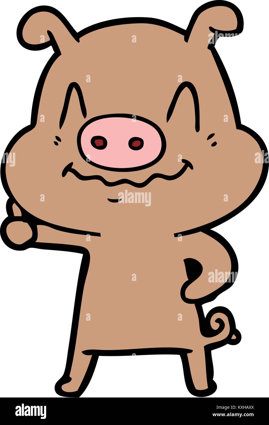 nervous cartoon pig Stock Vector Image & Art - Alamy