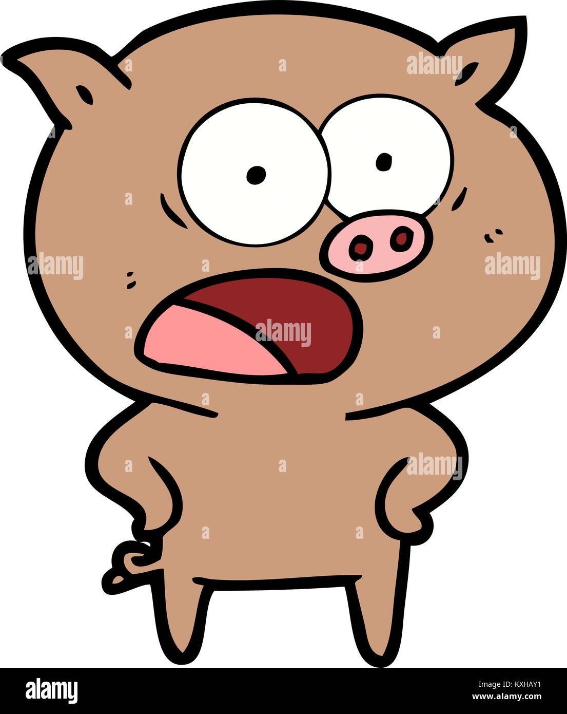 cartoon pig shouting Stock Vector Image & Art - Alamy