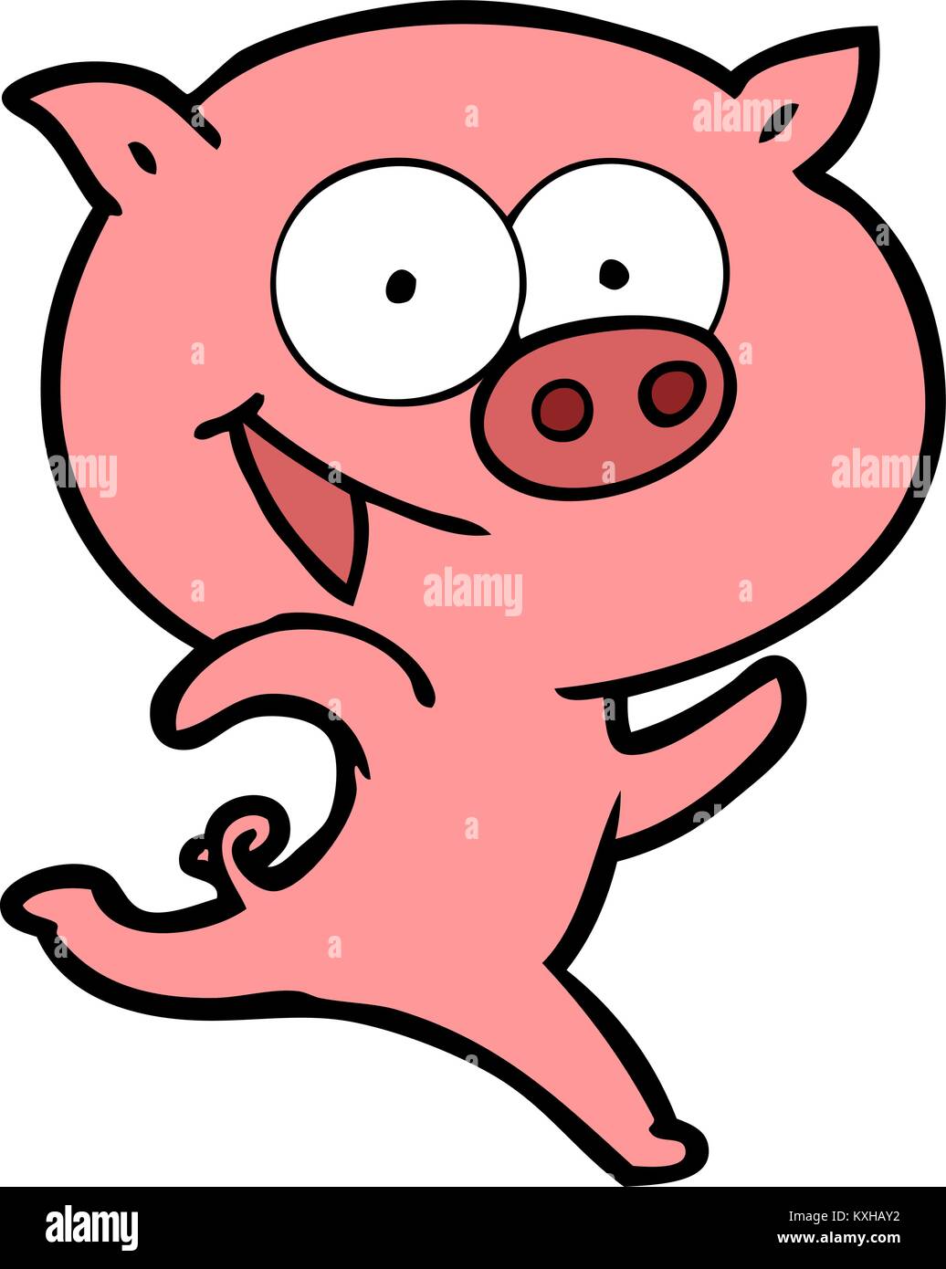 cheerful running pig cartoon Stock Vector Image & Art - Alamy