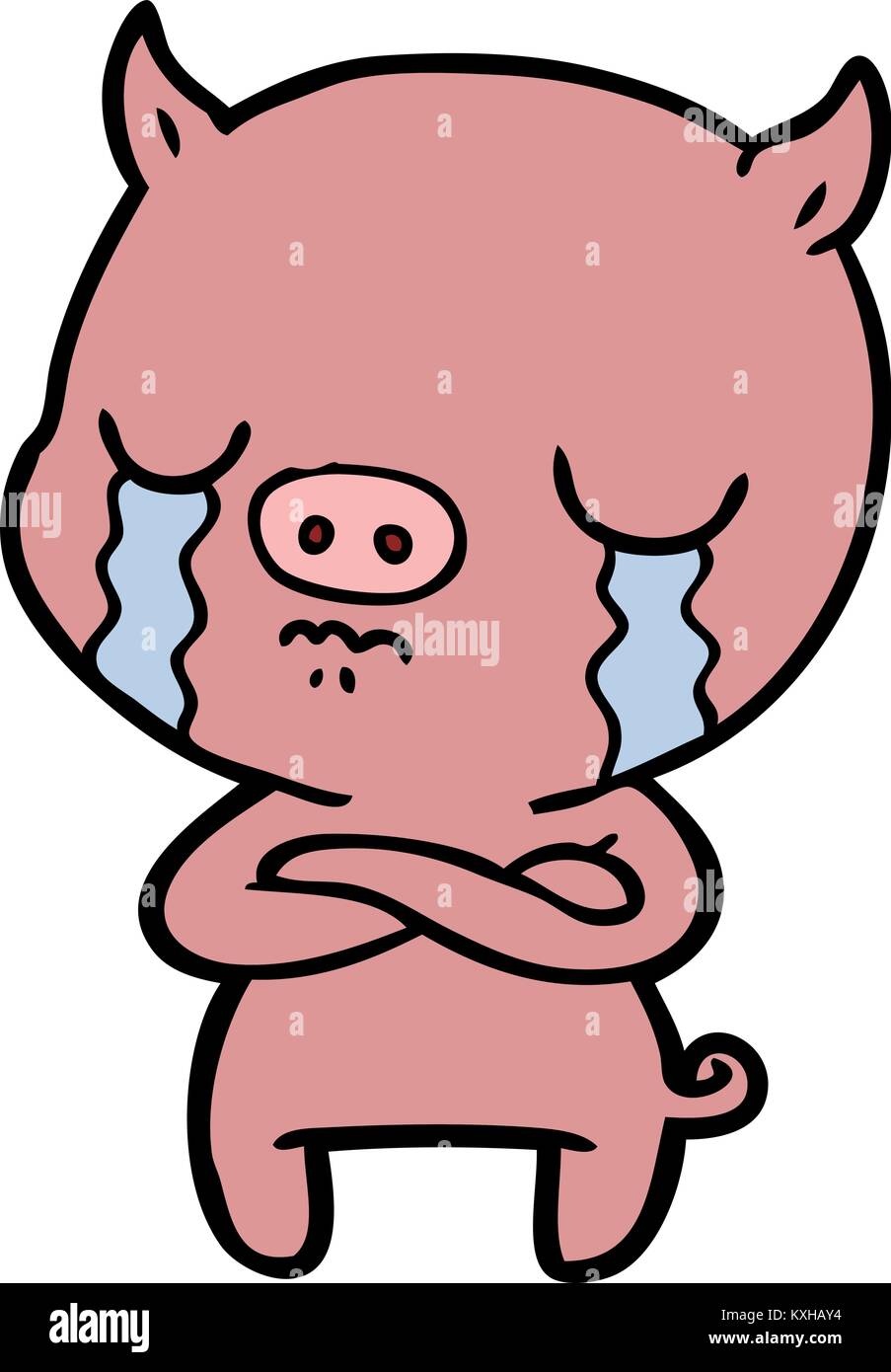 cartoon pig crying Stock Vector Image & Art - Alamy