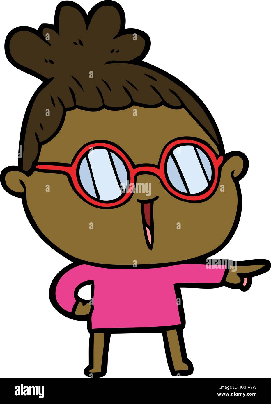 cartoon woman wearing spectacles Stock Vector Image & Art - Alamy