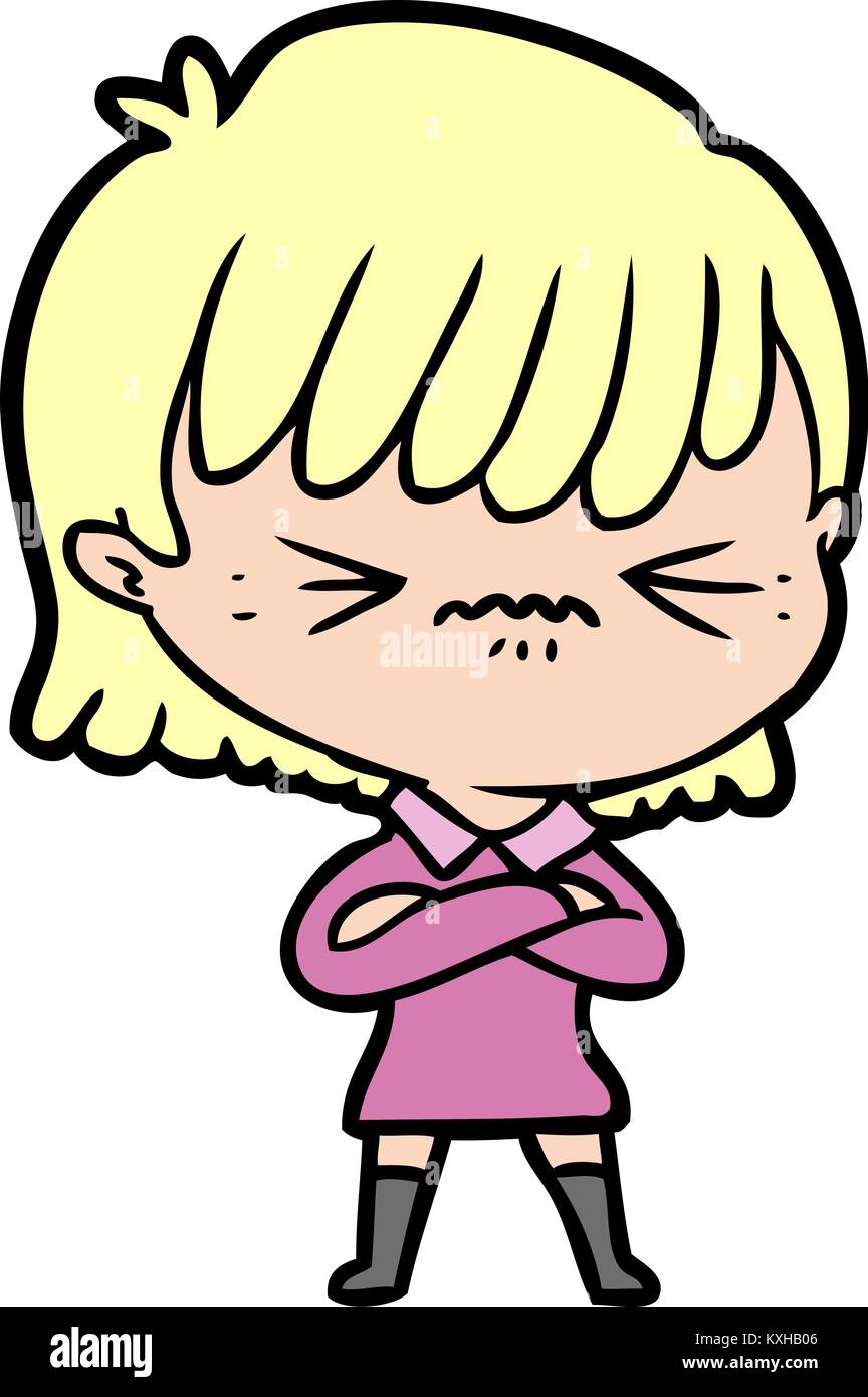 annoyed cartoon girl Stock Vector Image & Art - Alamy
