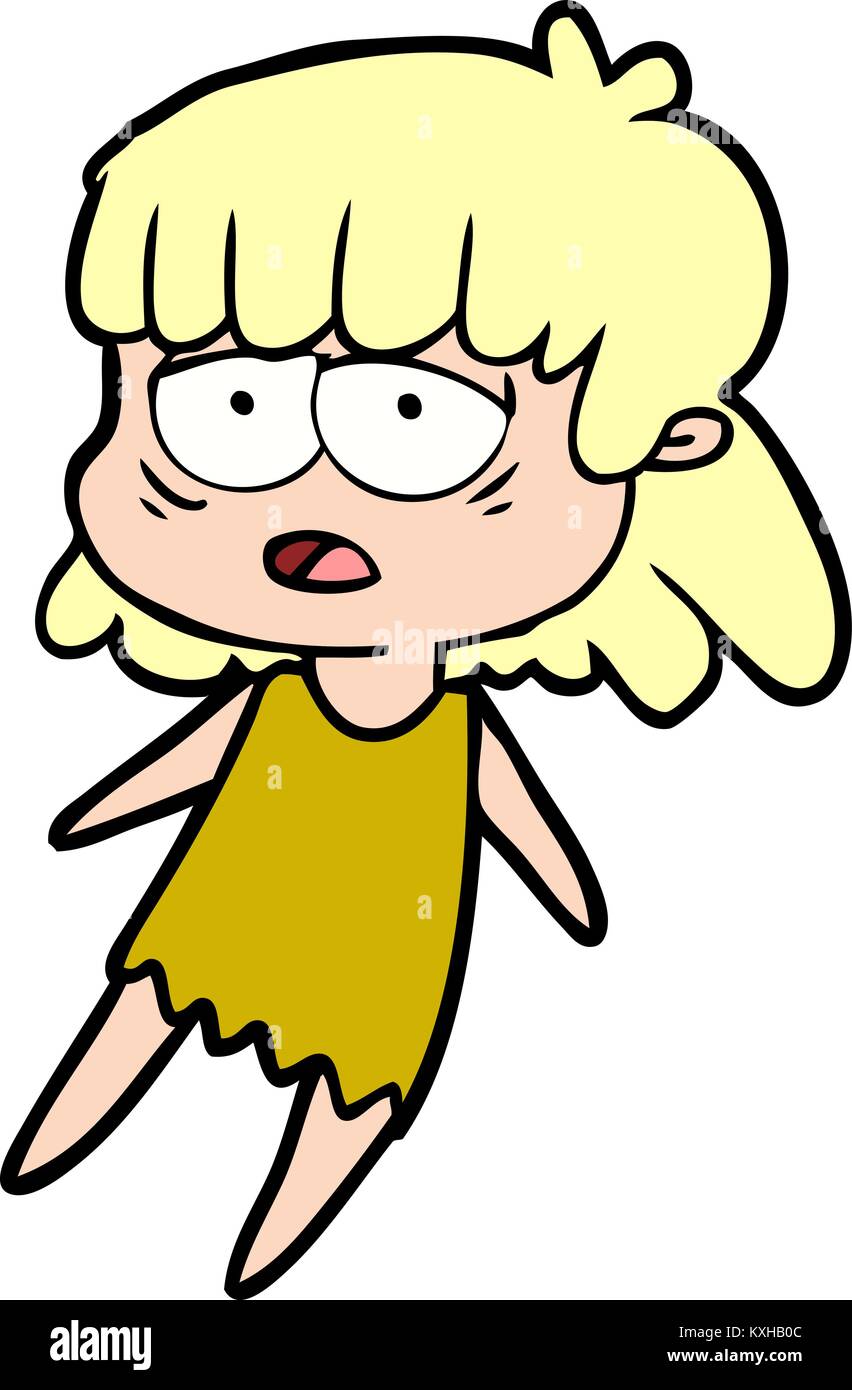 cartoon tired woman Stock Vector Image & Art - Alamy