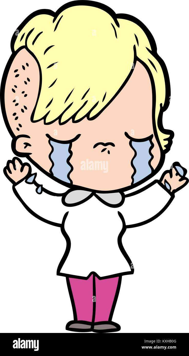 cartoon crying girl Stock Vector Image & Art - Alamy