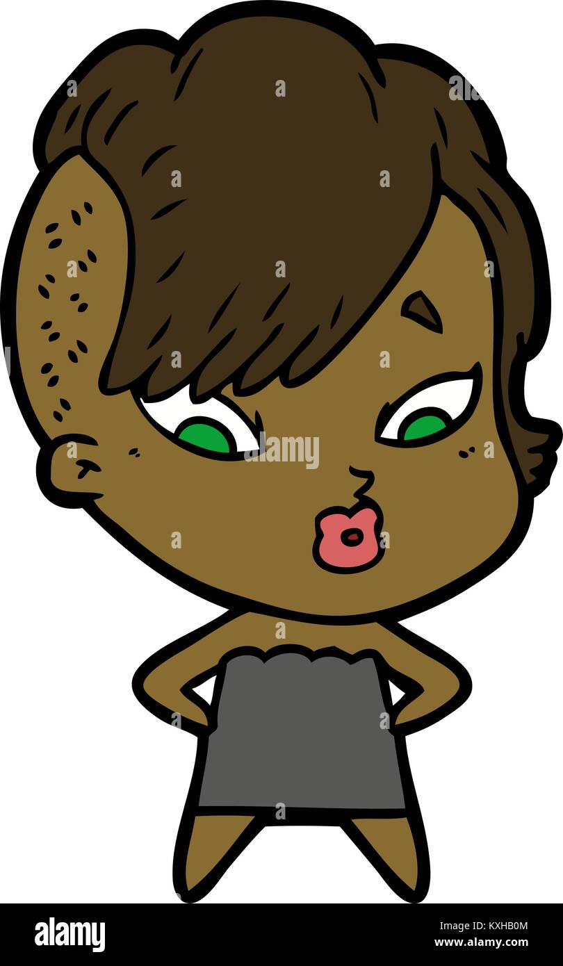 cartoon surprised girl Stock Vector Image & Art - Alamy