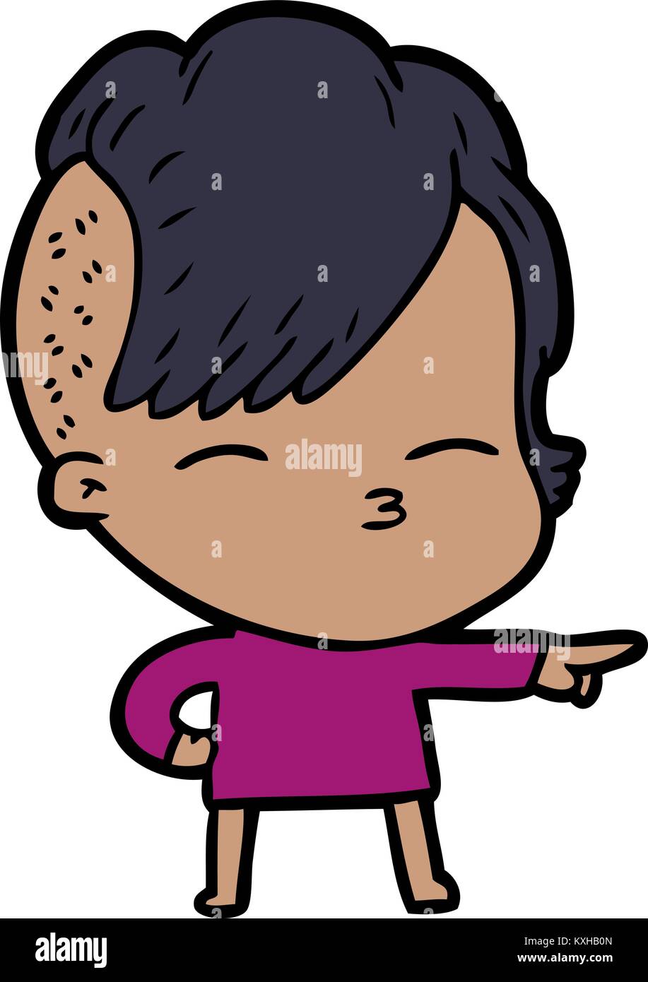 cartoon squinting girl Stock Vector Image & Art - Alamy