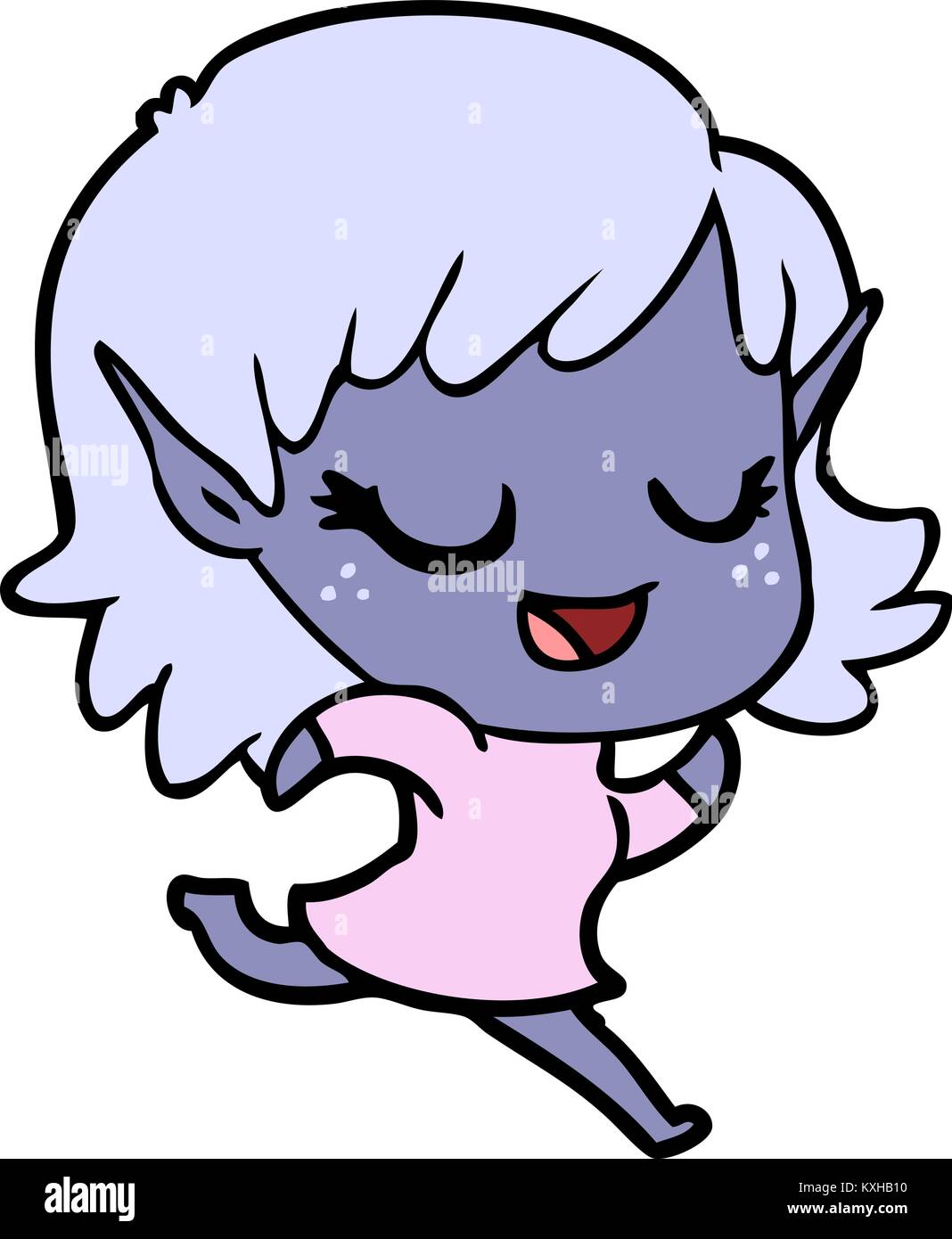 happy cartoon elf girl running Stock Vector Image & Art - Alamy