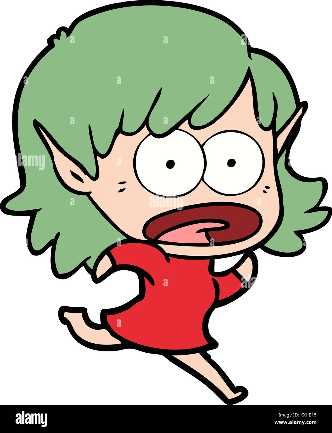 cartoon shocked elf girl Stock Vector Image & Art - Alamy
