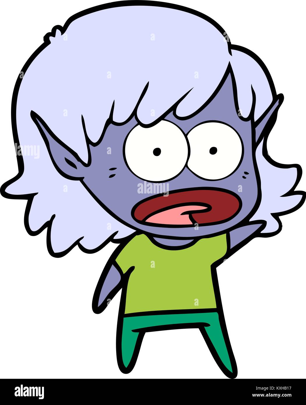 cartoon shocked elf girl Stock Vector Image & Art - Alamy