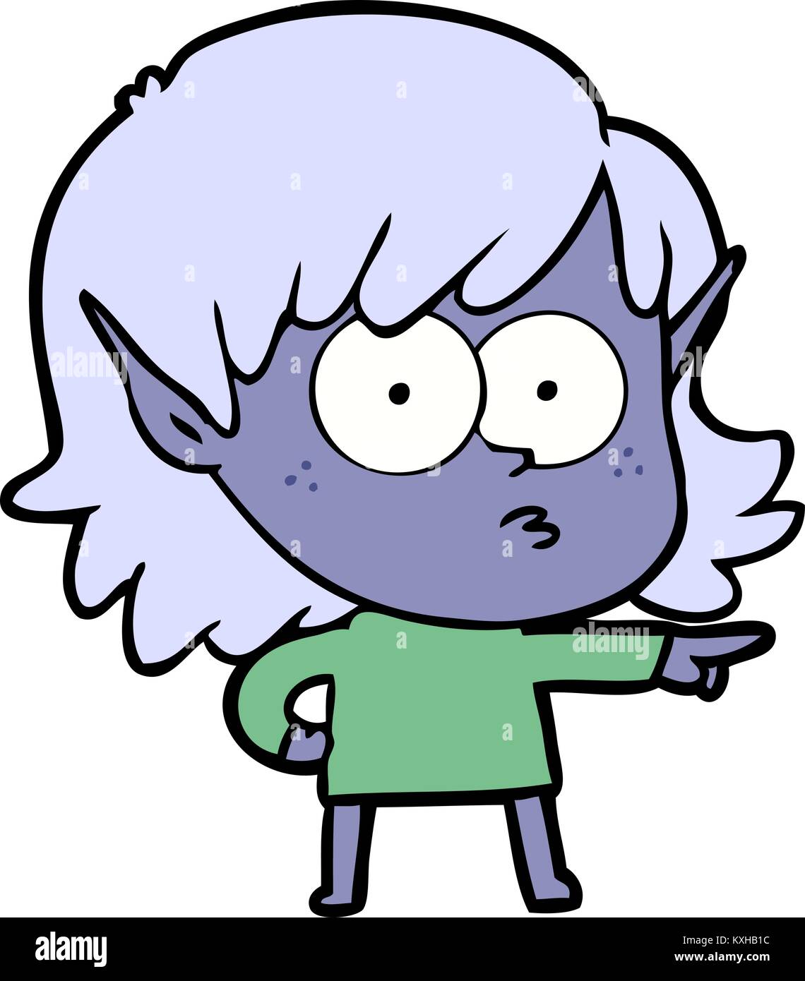 cartoon elf girl pointing Stock Vector Image & Art - Alamy