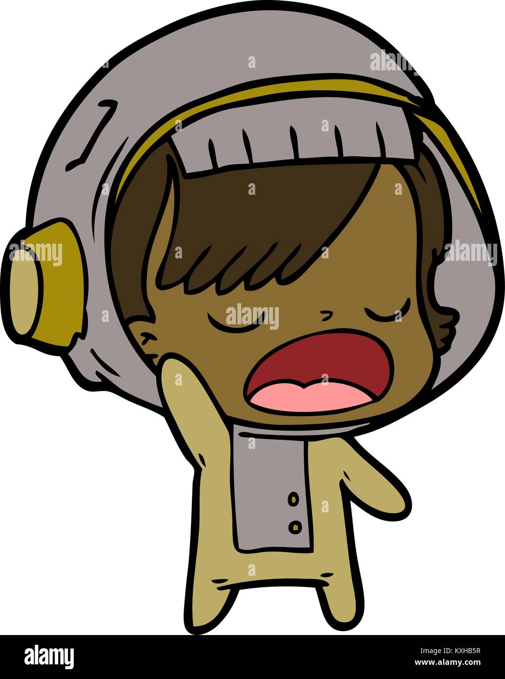 cartoon astronaut woman explaining Stock Vector Image & Art - Alamy