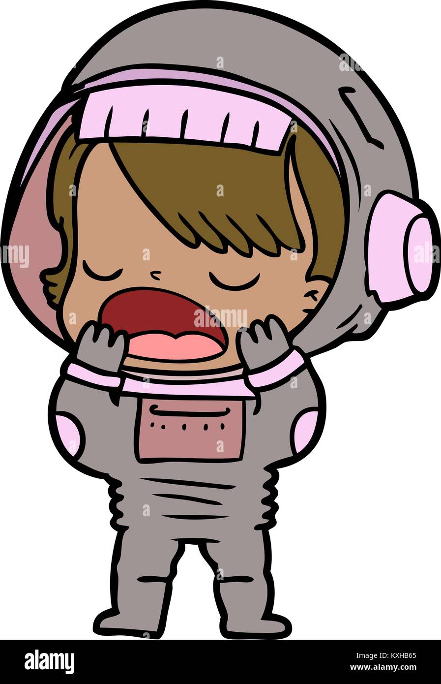 cartoon talking astronaut yawning Stock Vector Image & Art - Alamy