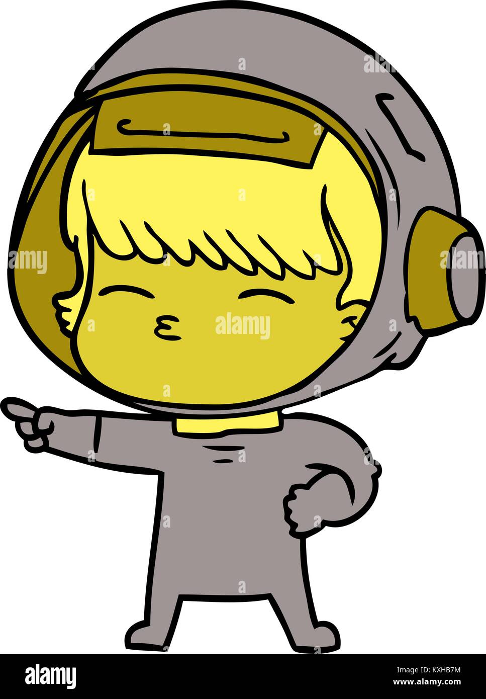 cartoon curious astronaut pointing Stock Vector Image & Art - Alamy