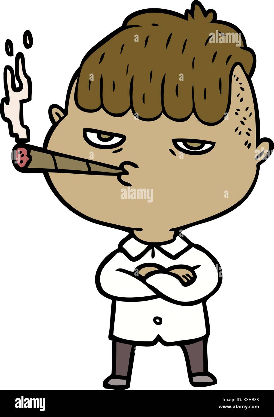 Man Smoking Cigarette Cartoon Illustration High Resolution Stock ...