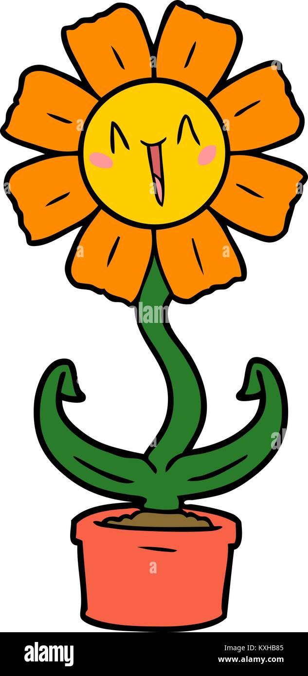 happy cartoon flower Stock Vector Image & Art - Alamy