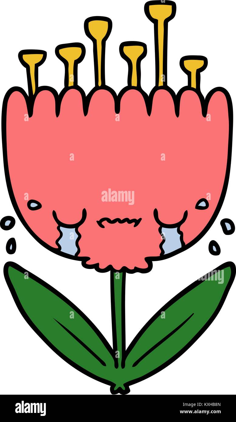 crying cartoon flower Stock Vector Image & Art - Alamy