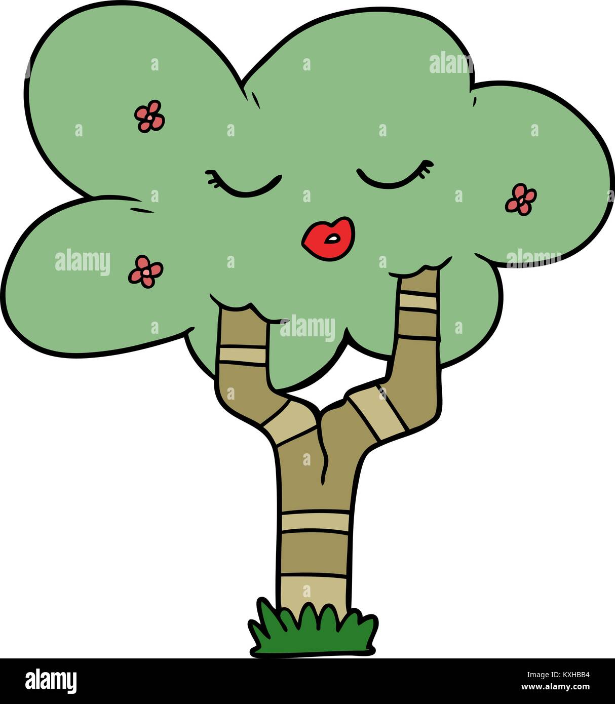 cartoon tree with face Stock Vector Image & Art - Alamy