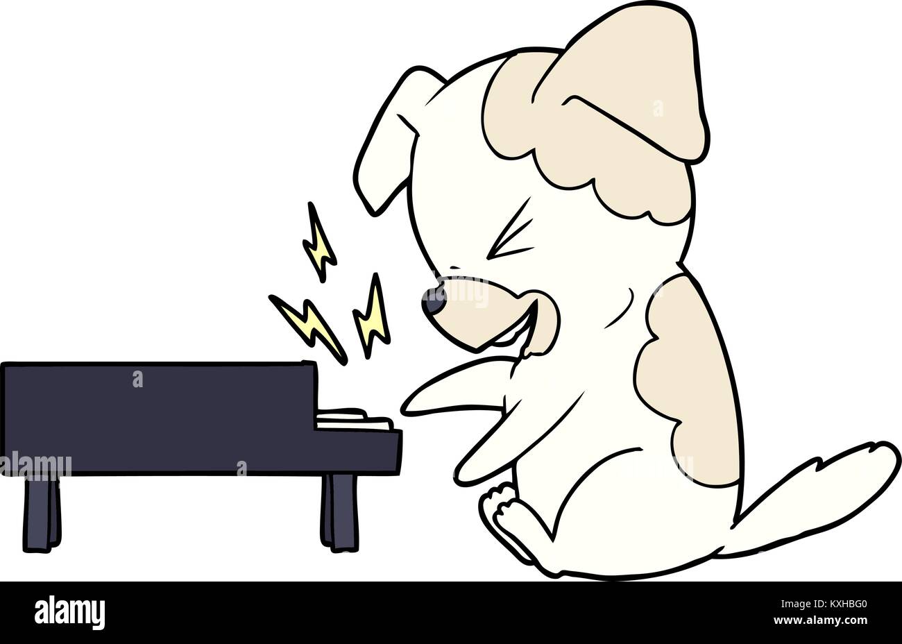 cartoon dog rocking out on piano Stock Vector Image & Art - Alamy