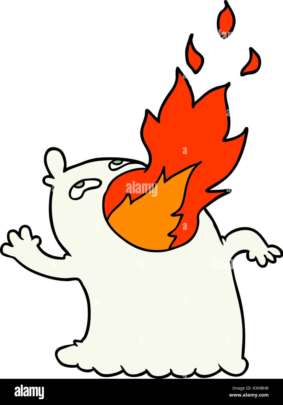 cartoon fire breathing ghost Stock Vector Image & Art - Alamy