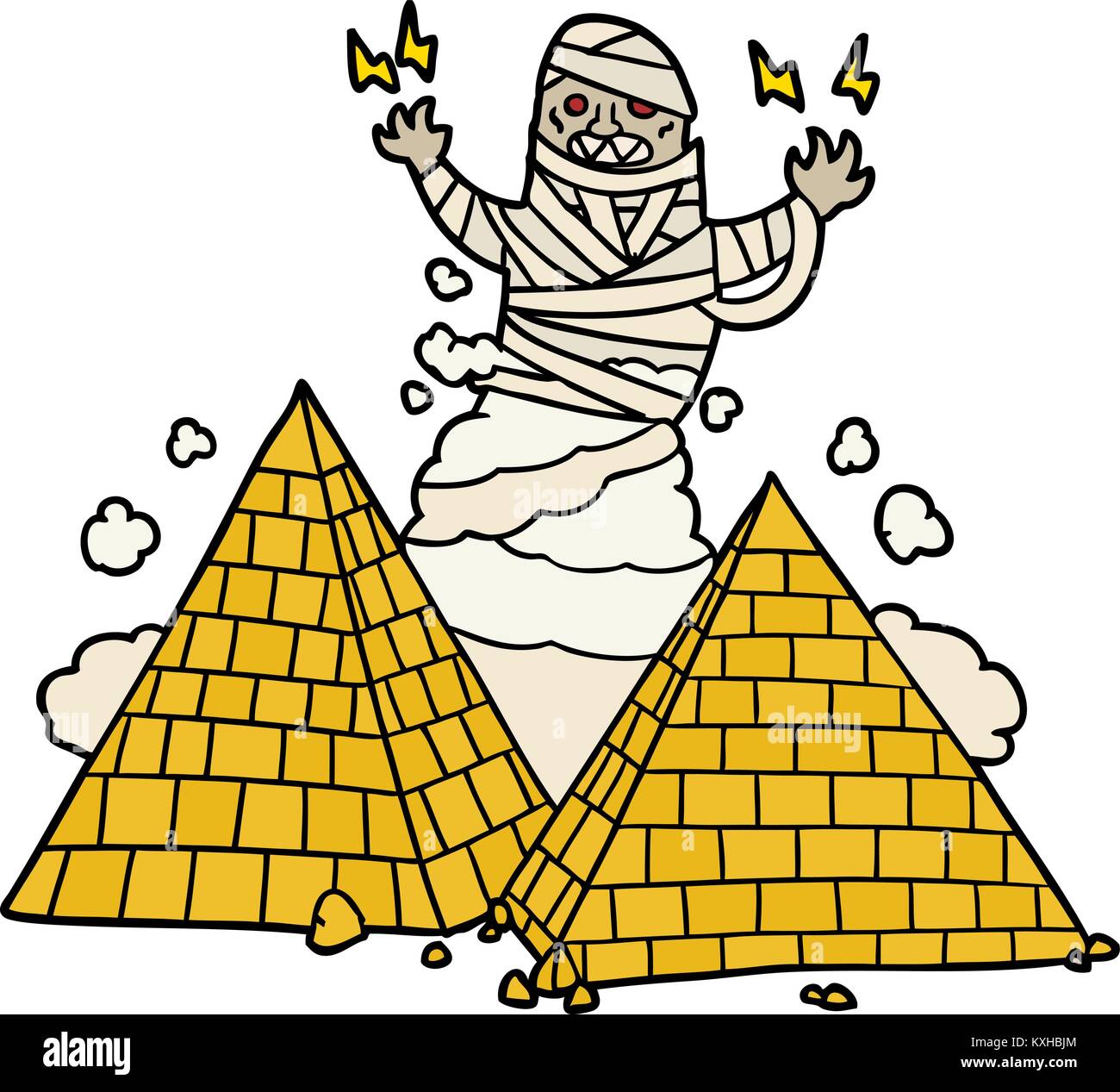 cartoon mummy and pyramids Stock Vector Image & Art - Alamy
