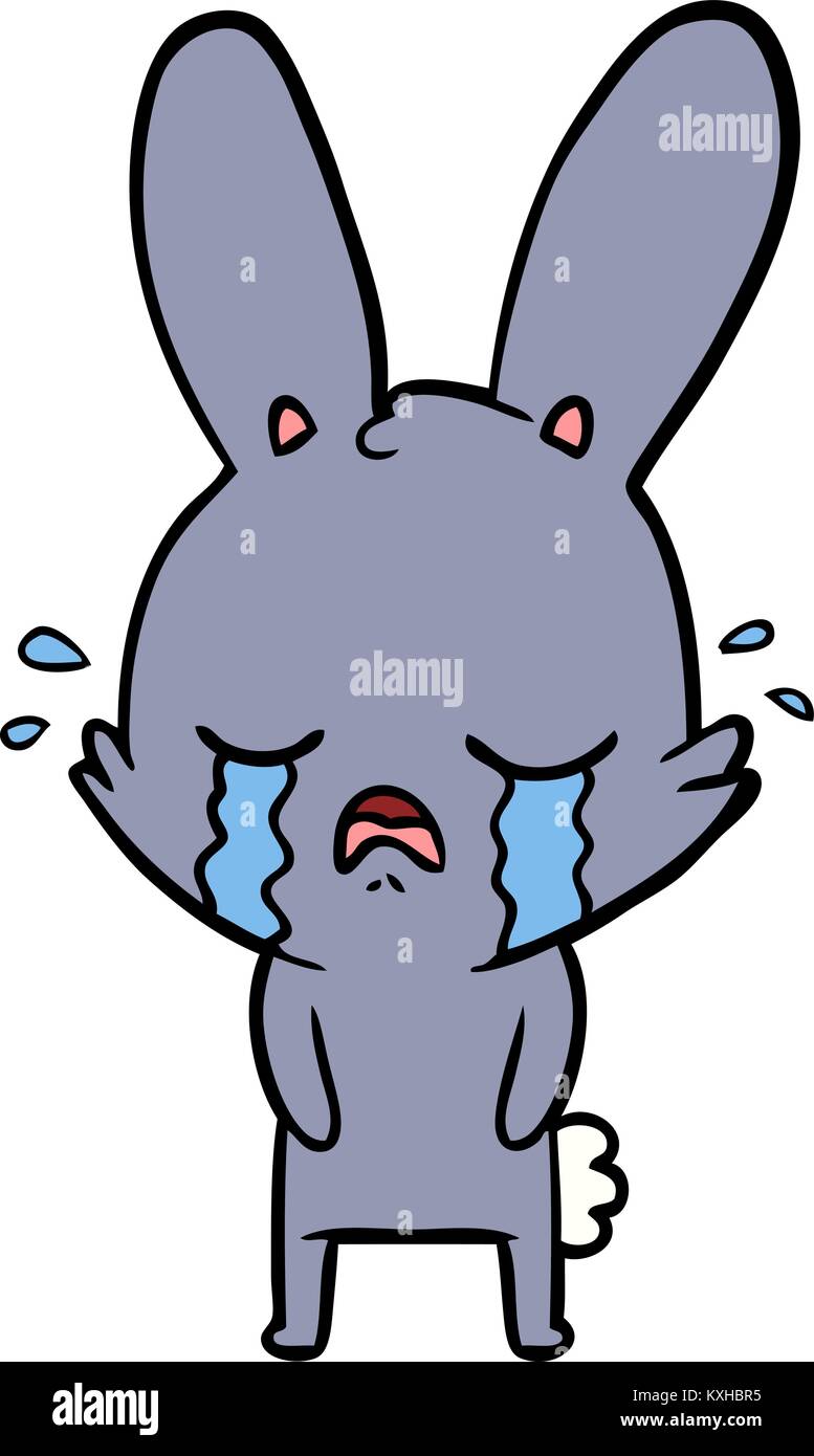 cute cartoon rabbit crying Stock Vector Image & Art - Alamy