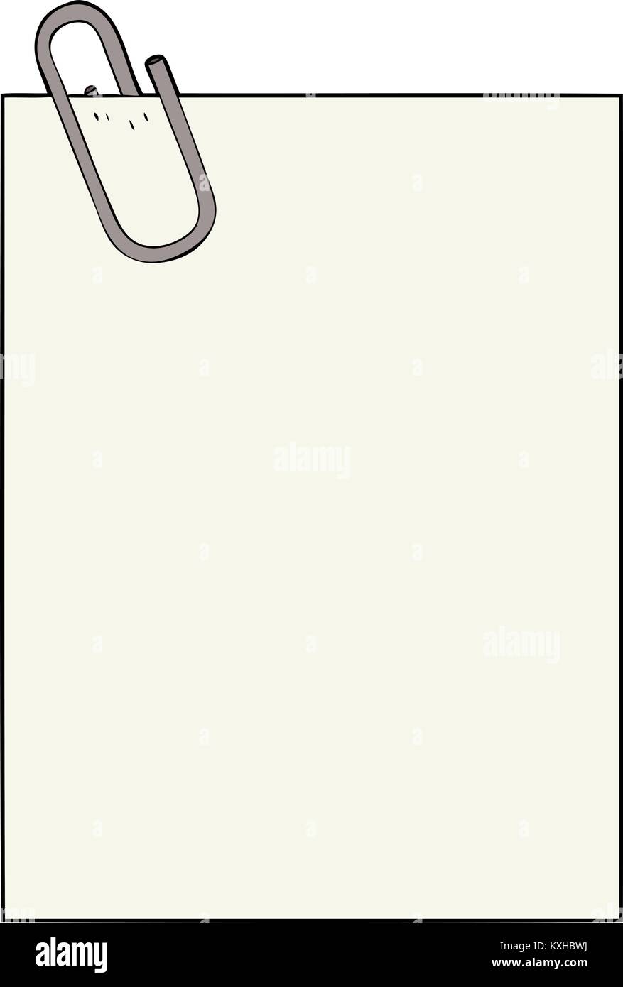 cartoon paper with paperclip Stock Vector Image & Art - Alamy