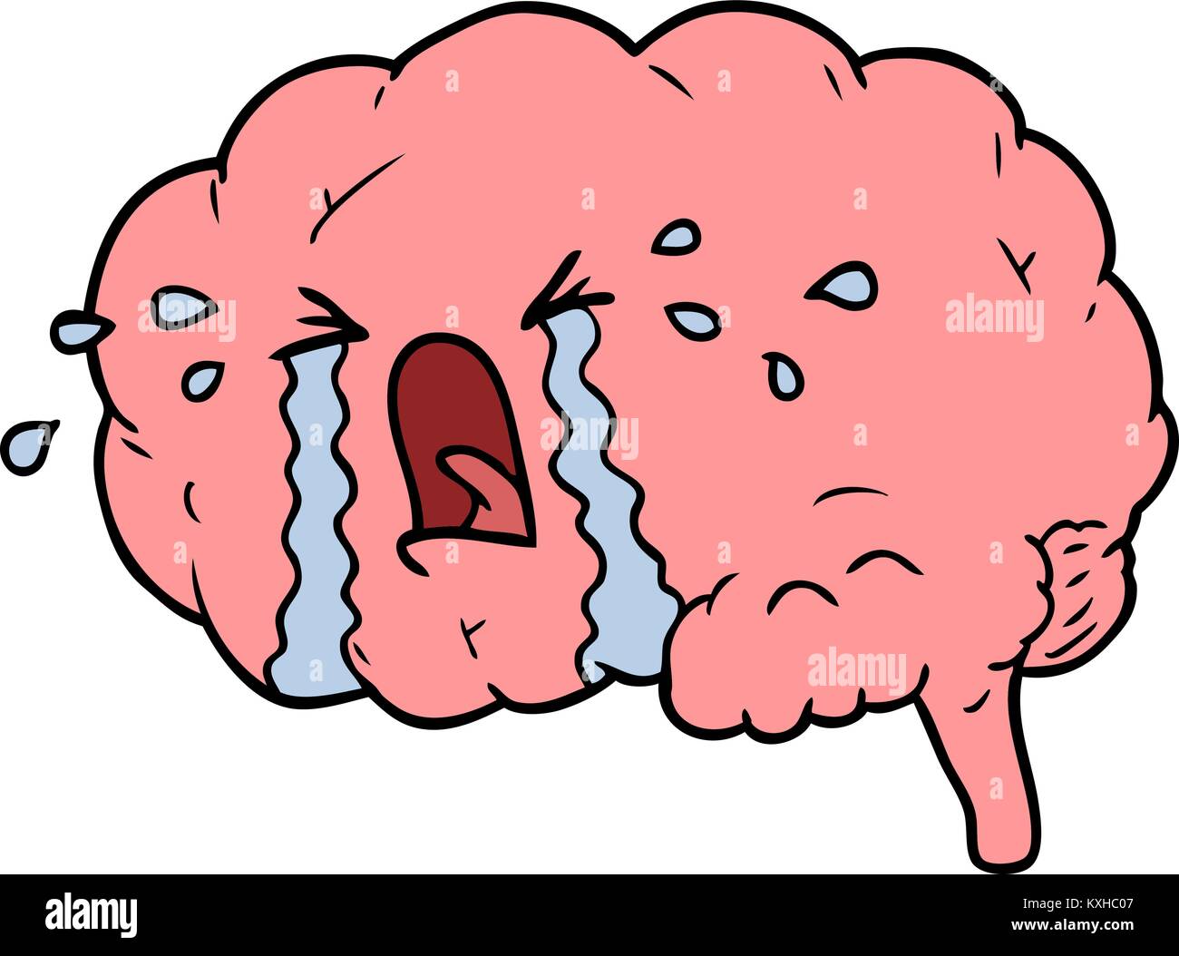 cartoon brain crying Stock Vector Image & Art - Alamy