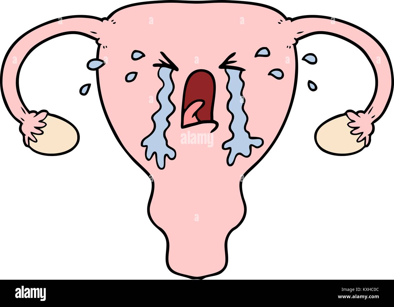 cartoon uterus crying Stock Vector Image & Art - Alamy