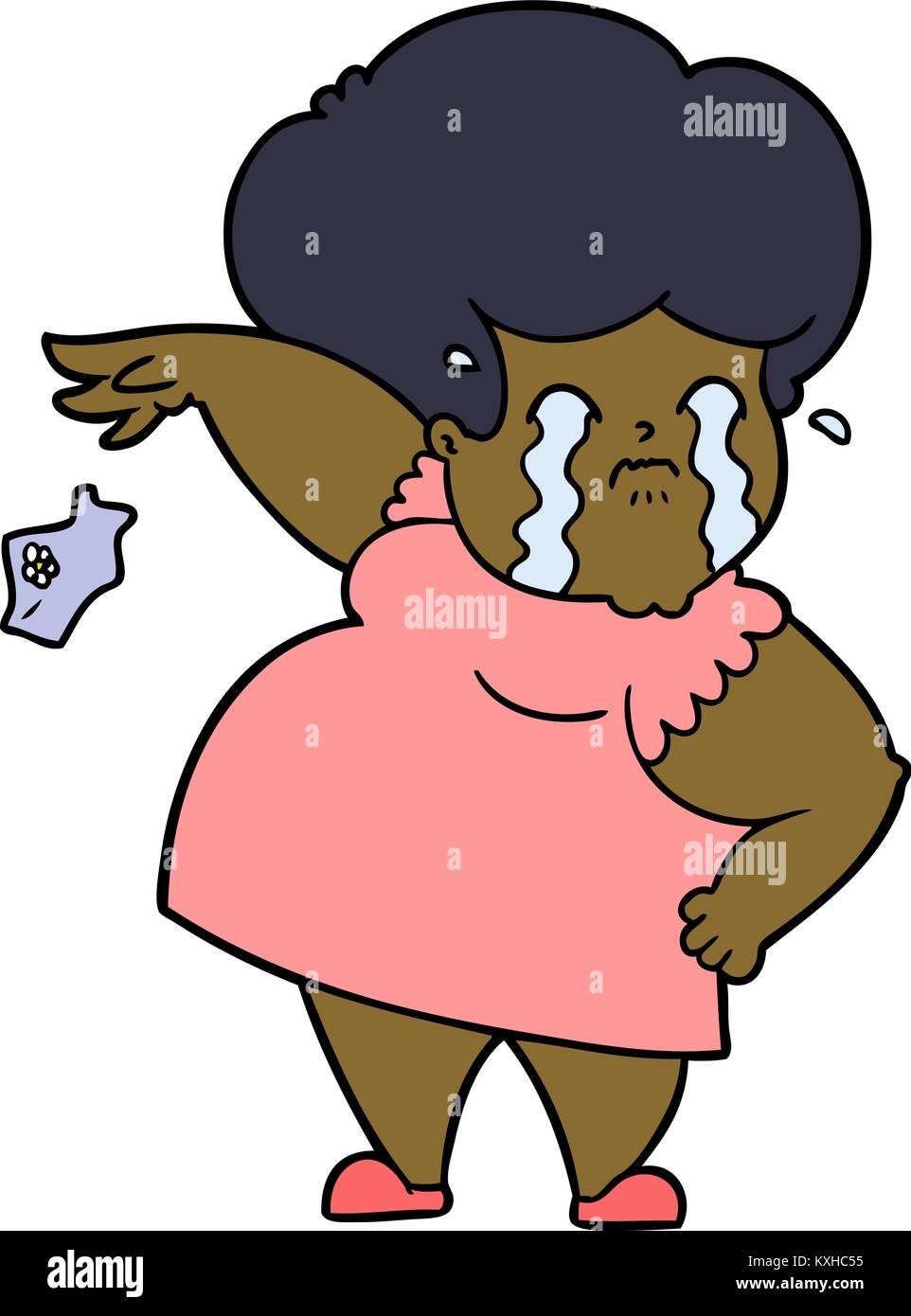 cartoon crying woman dropping handkerchief Stock Vector Image & Art - Alamy