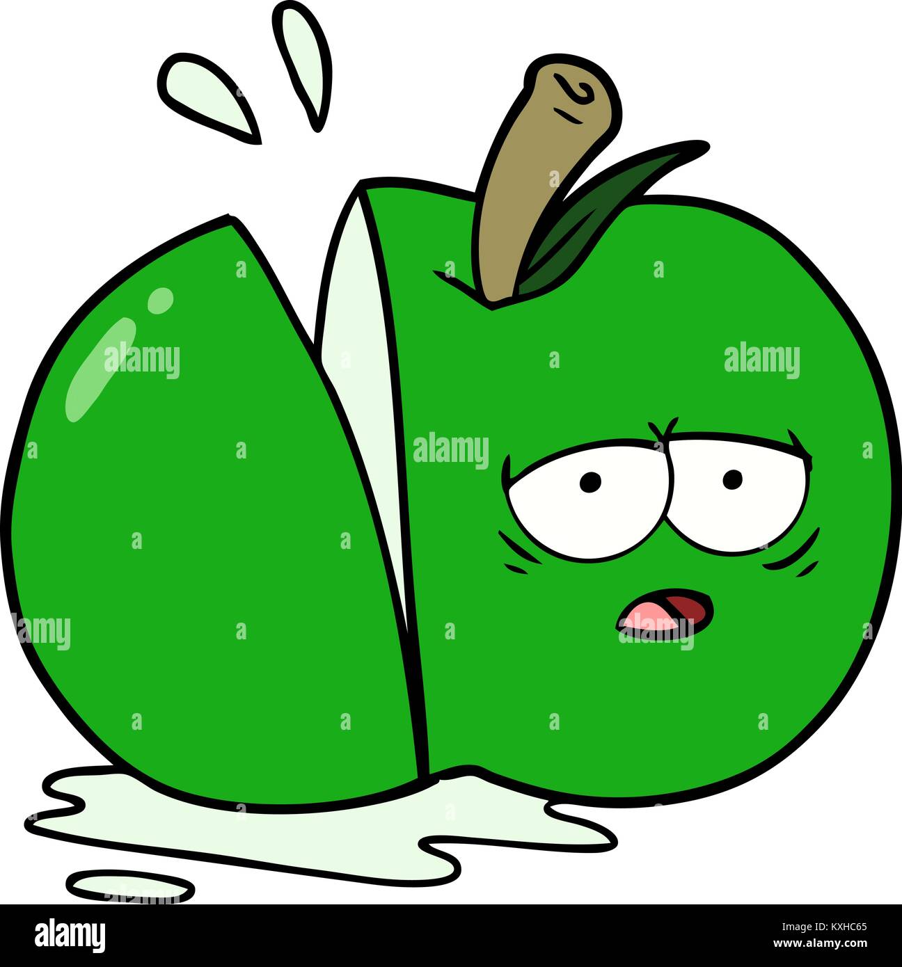cartoon sliced apple Stock Vector Image & Art - Alamy