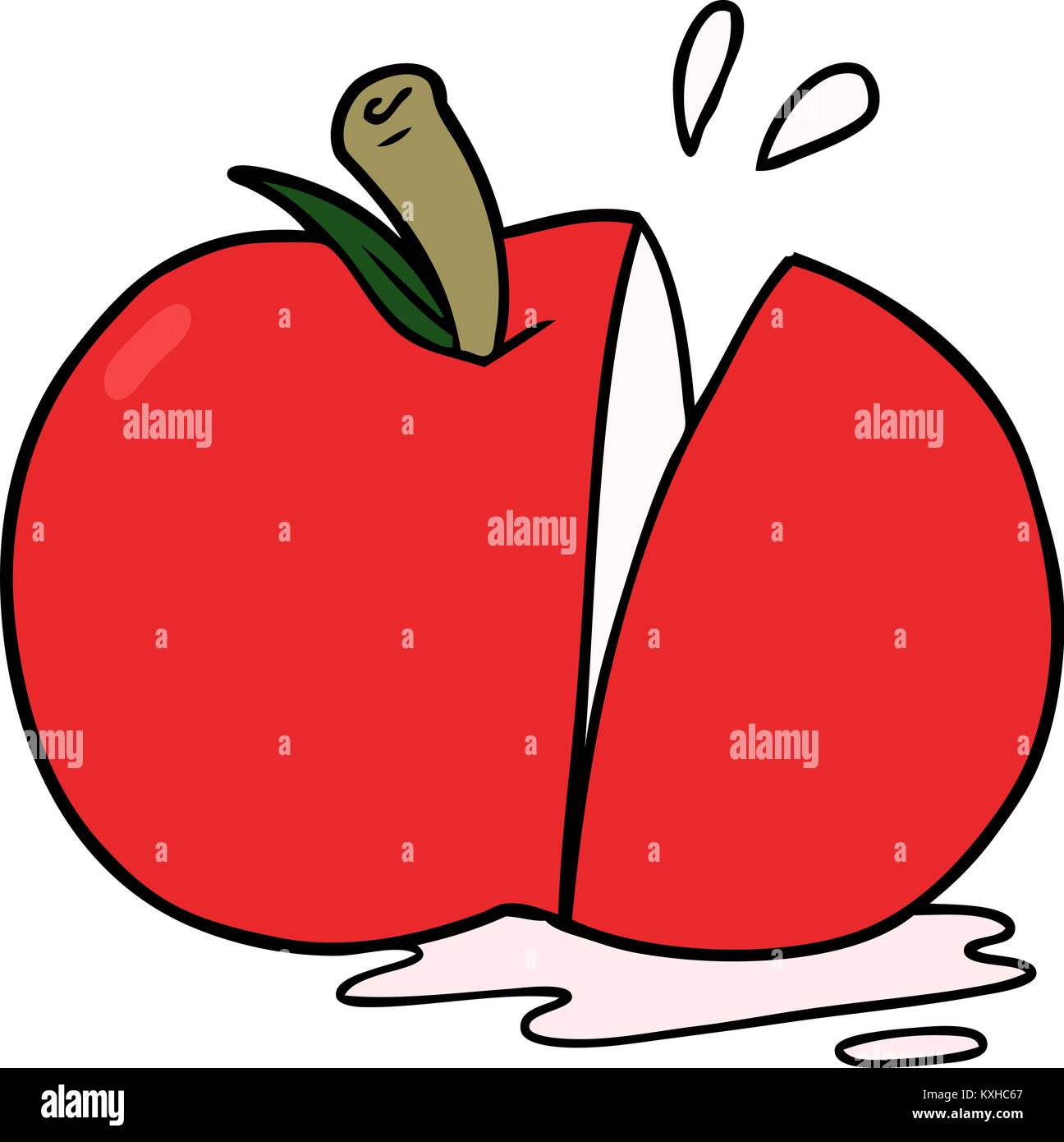 cartoon sliced apple Stock Vector Image & Art - Alamy