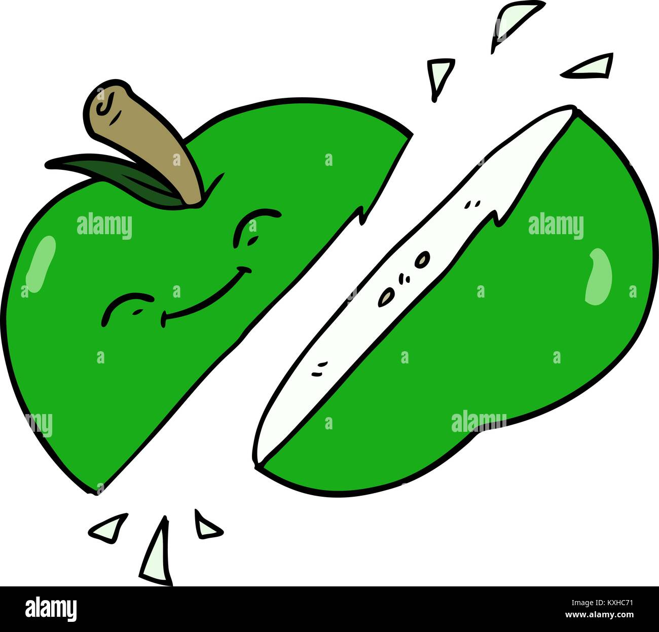 cartoon sliced apple Stock Vector Image & Art - Alamy