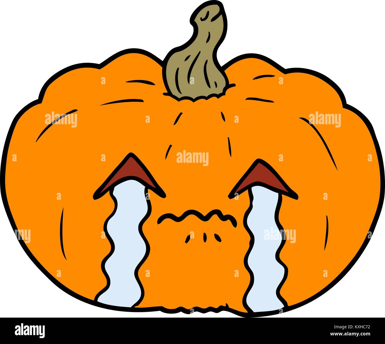 cartoon crying halloween pumpkin Stock Vector Image & Art - Alamy