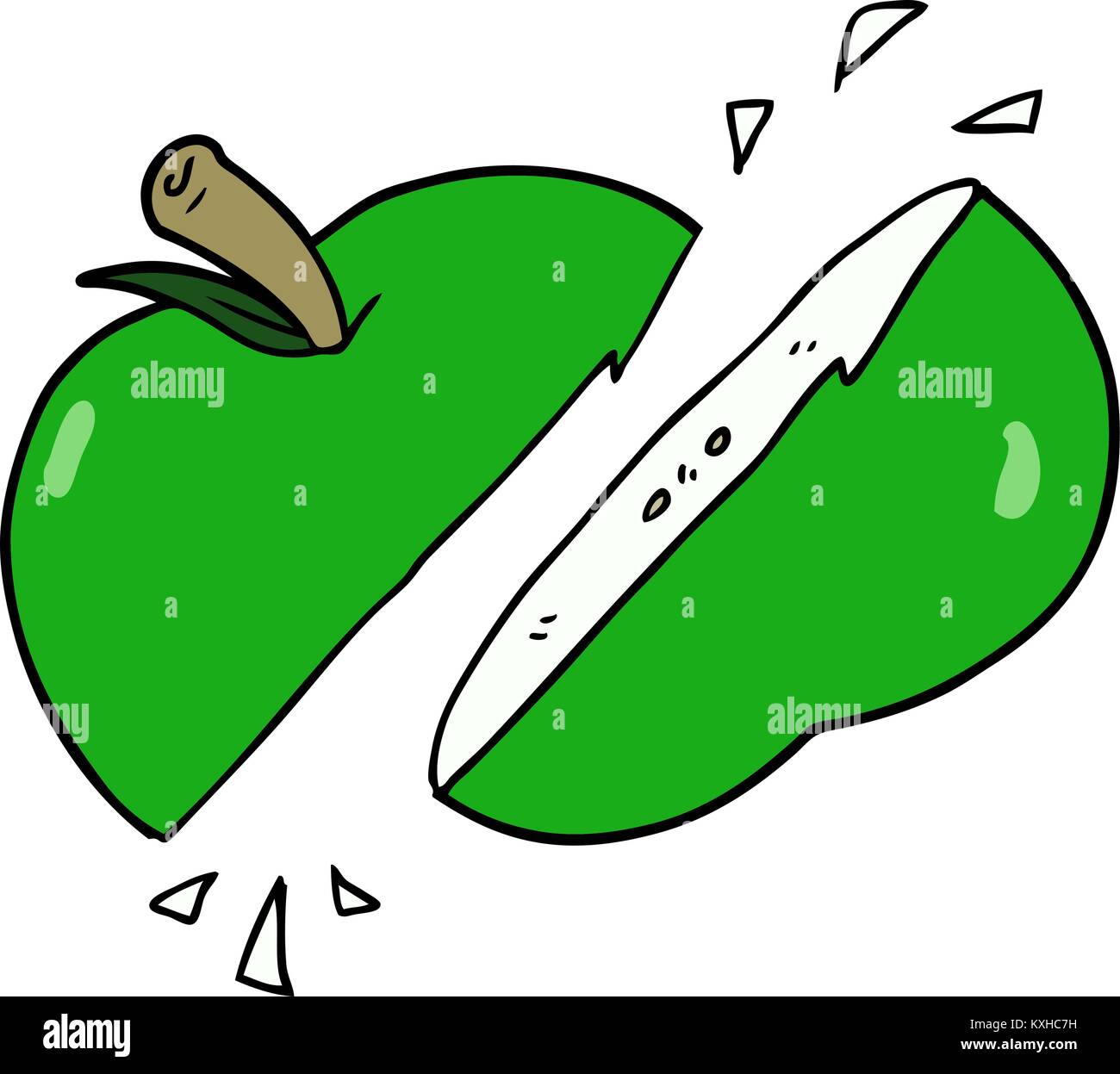 cartoon sliced apple Stock Vector Image & Art - Alamy