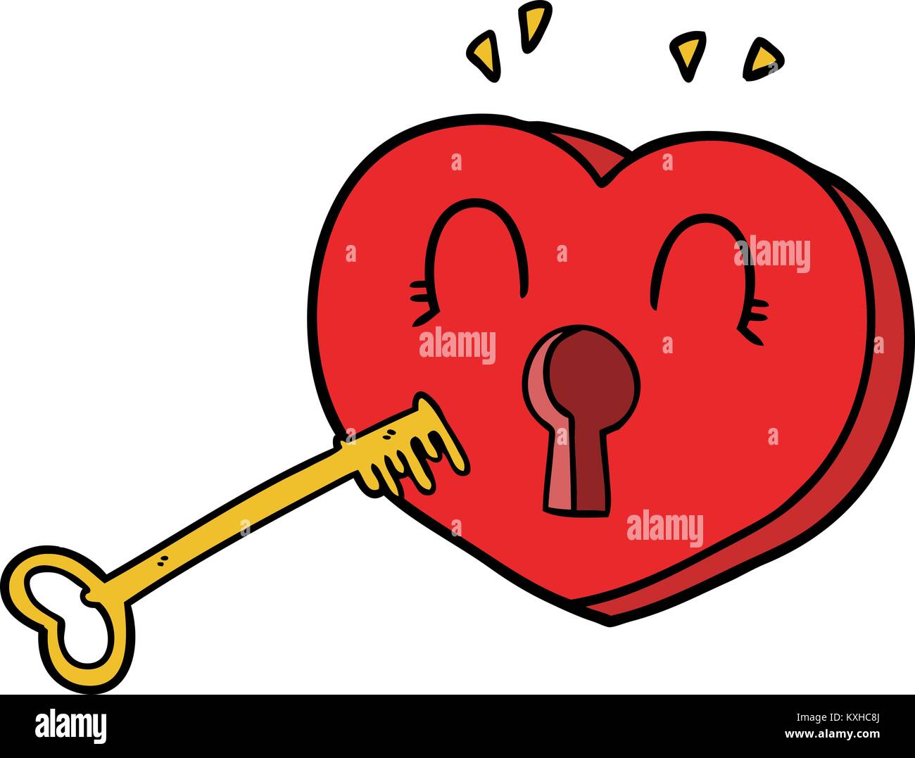 cartoon heart with key Stock Vector Image & Art - Alamy