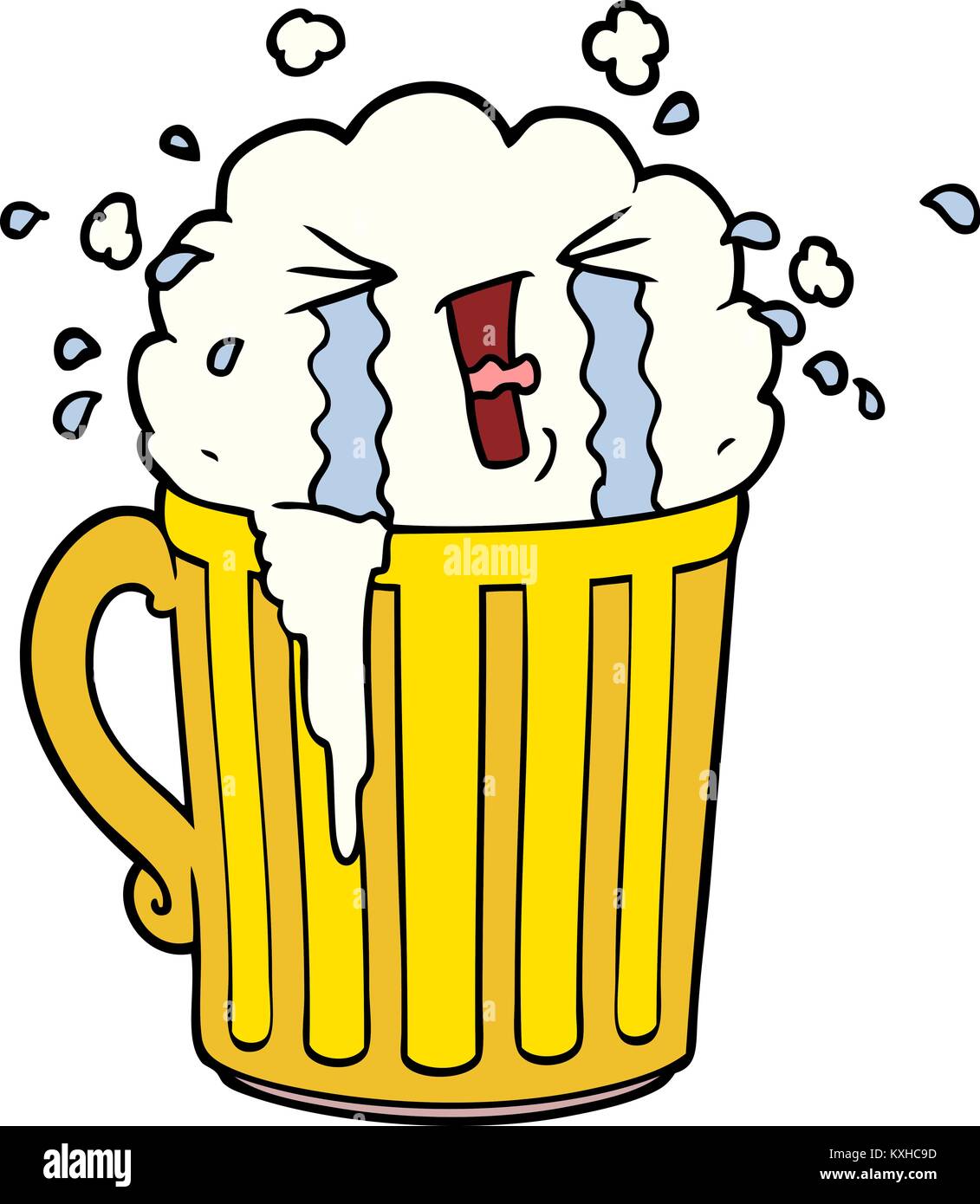 cartoon mug of beer crying Stock Vector Image & Art - Alamy