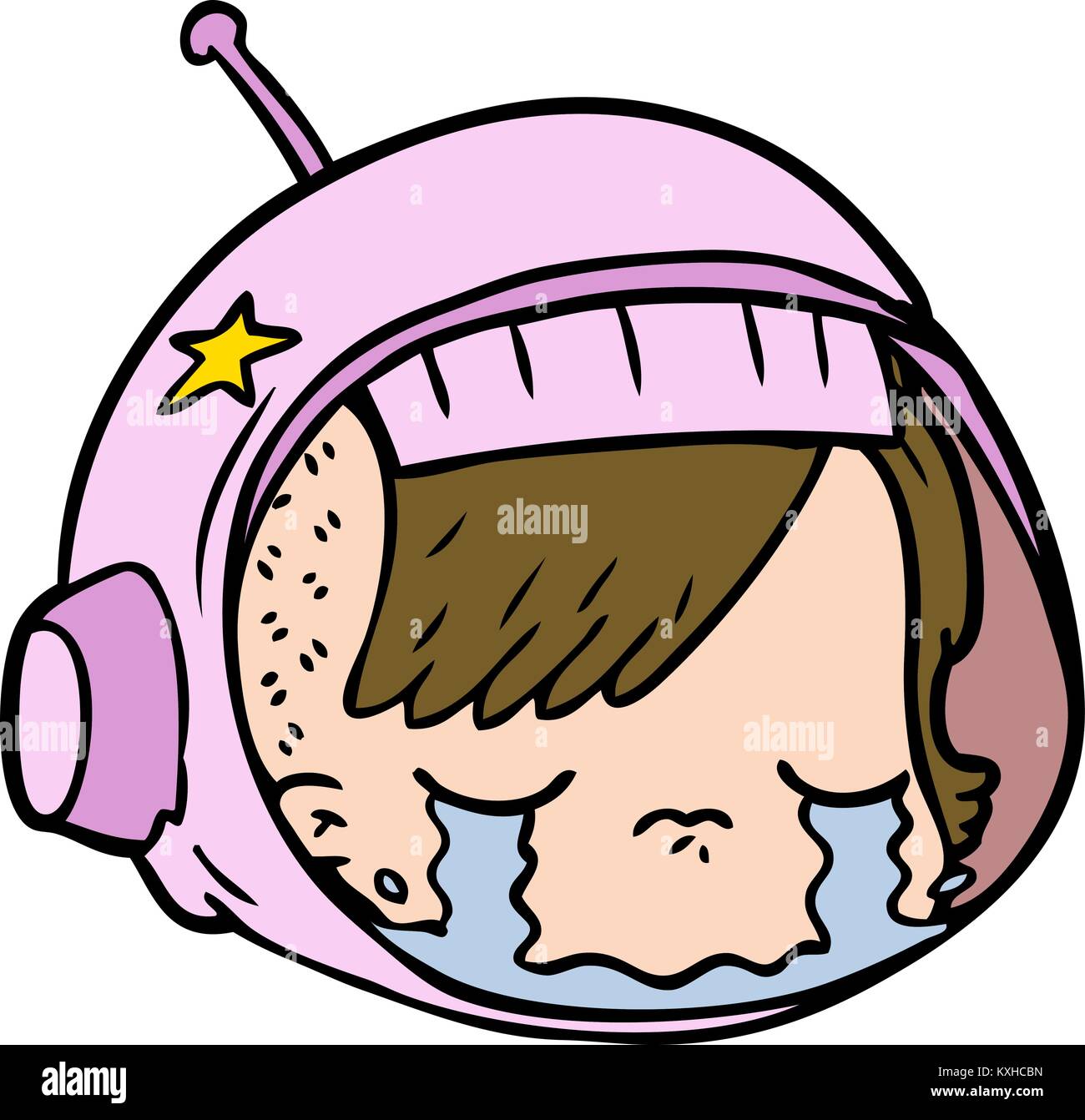 cartoon astronaut face crying Stock Vector Image & Art - Alamy