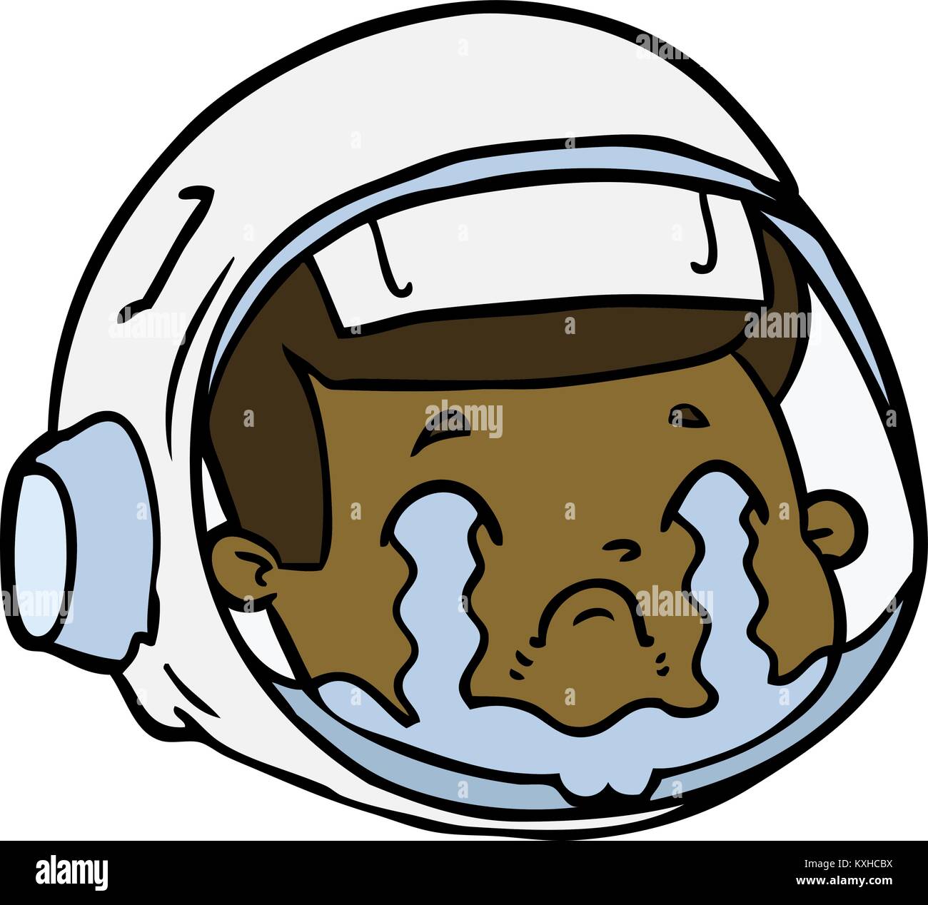cartoon astronaut face crying Stock Vector Image & Art - Alamy