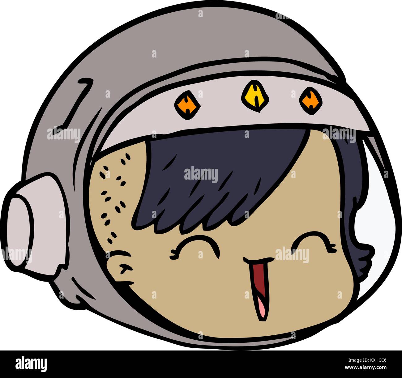 cartoon happy astronaut face Stock Vector Image & Art - Alamy
