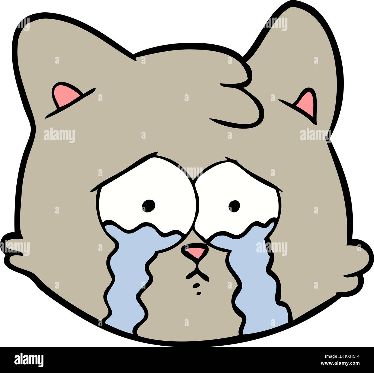 crying cartoon cat face Stock Vector Image & Art - Alamy