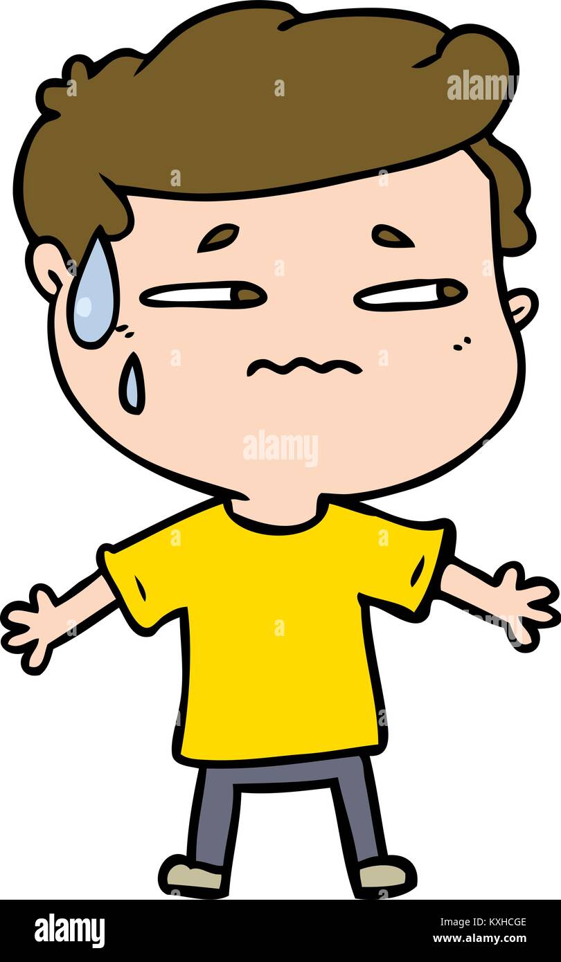 cartoon anxious man Stock Vector Image & Art - Alamy