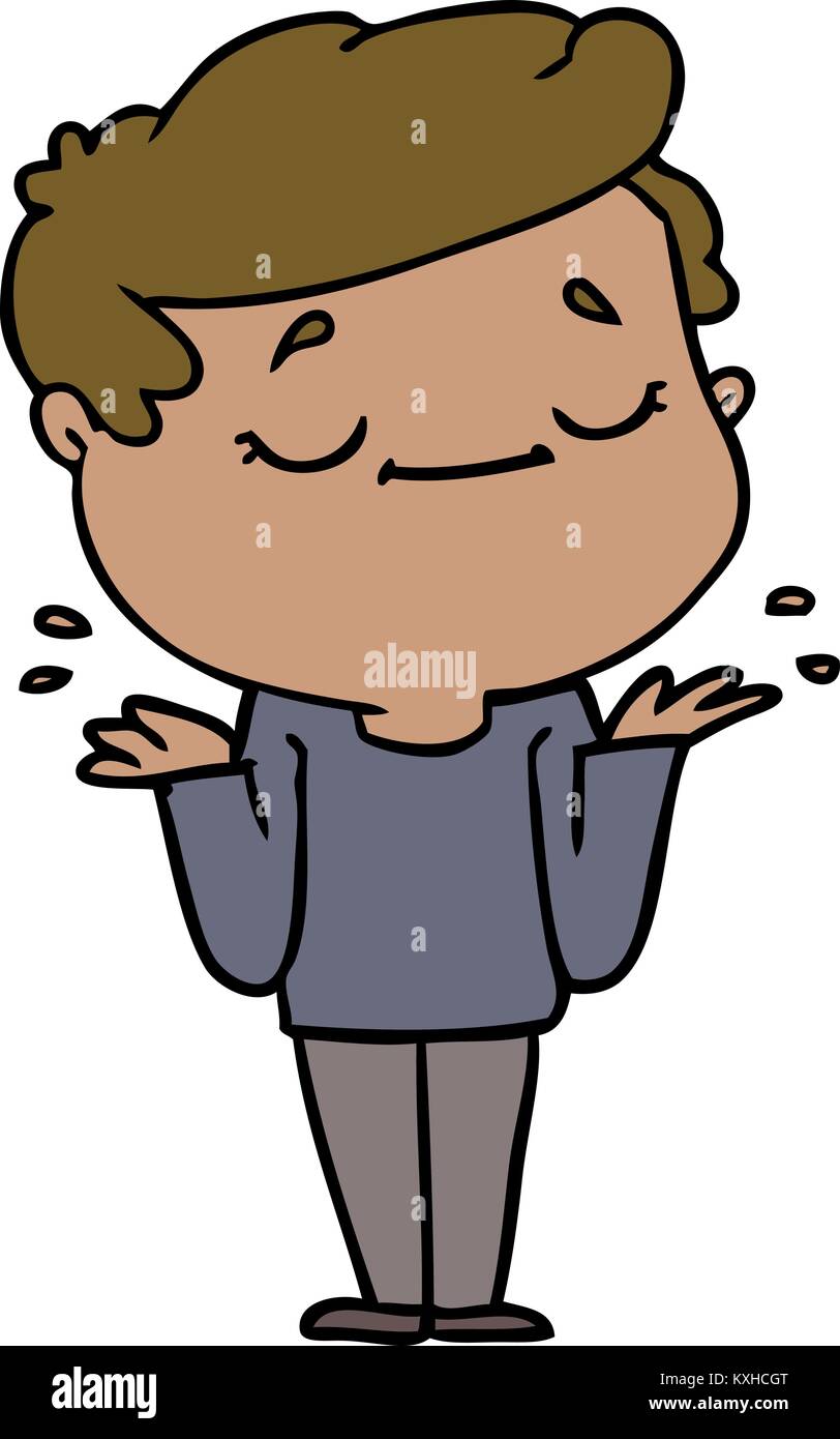 cartoon peaceful man shrugging Stock Vector Image & Art - Alamy