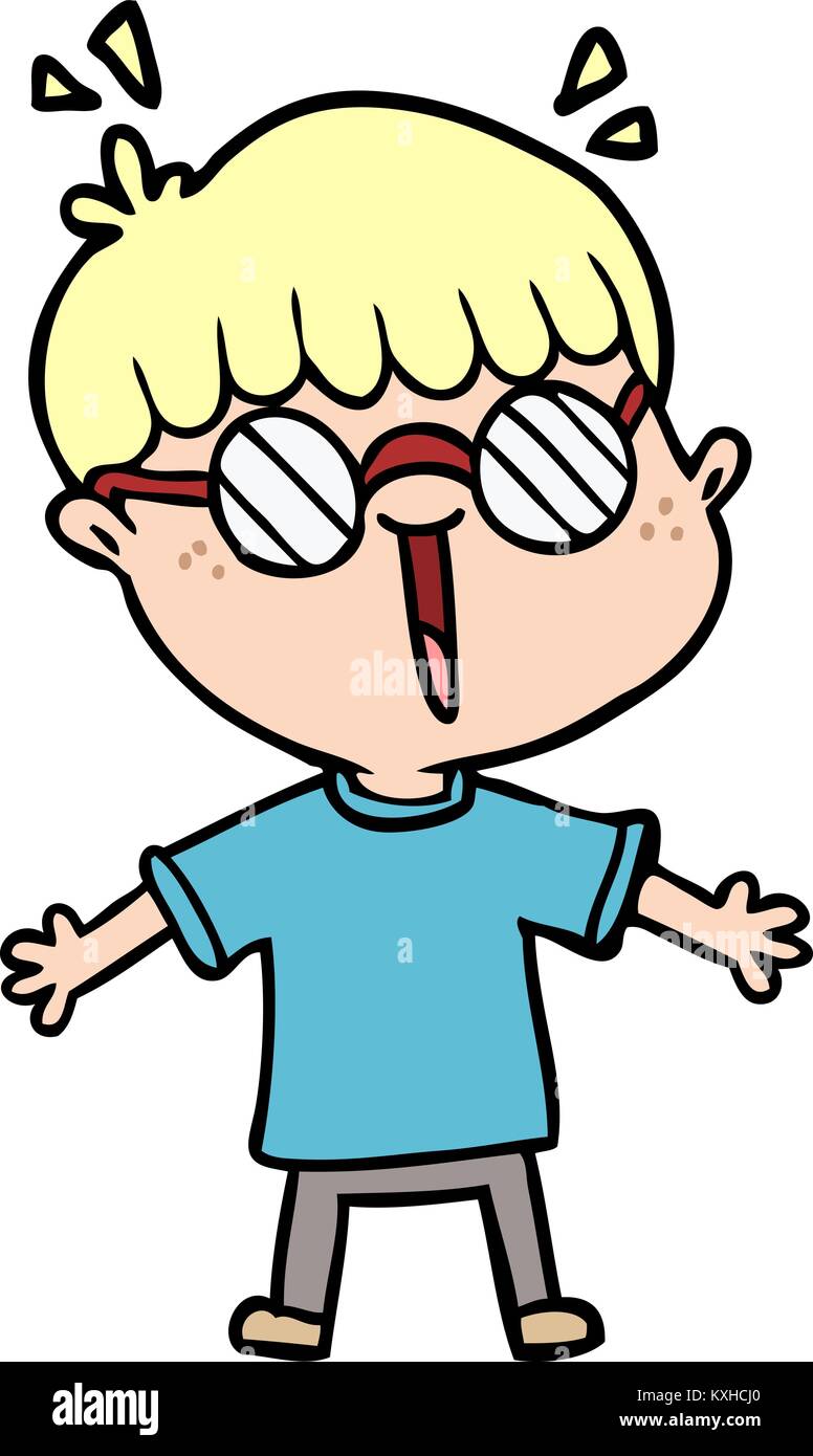 cartoon boy wearing spectacles Stock Vector Image & Art - Alamy