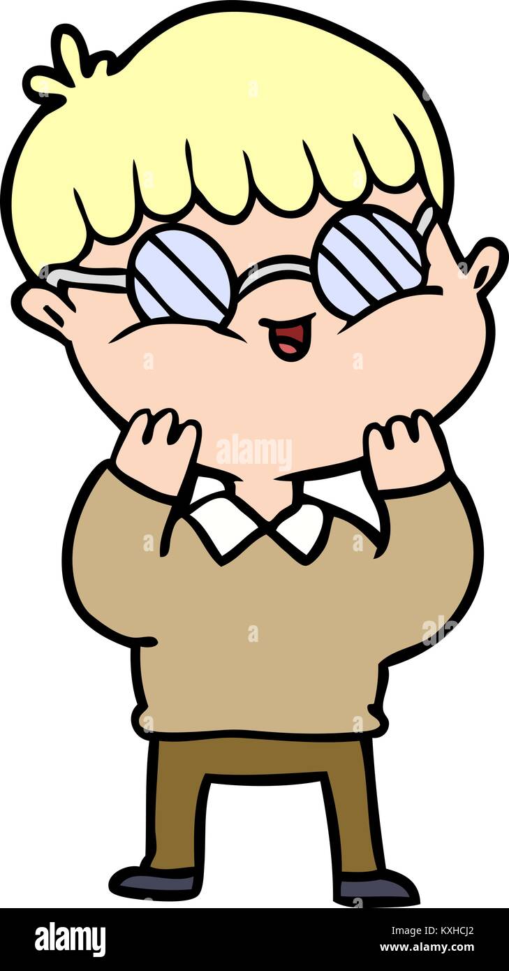 cartoon boy wearing spectacles Stock Vector Image & Art - Alamy