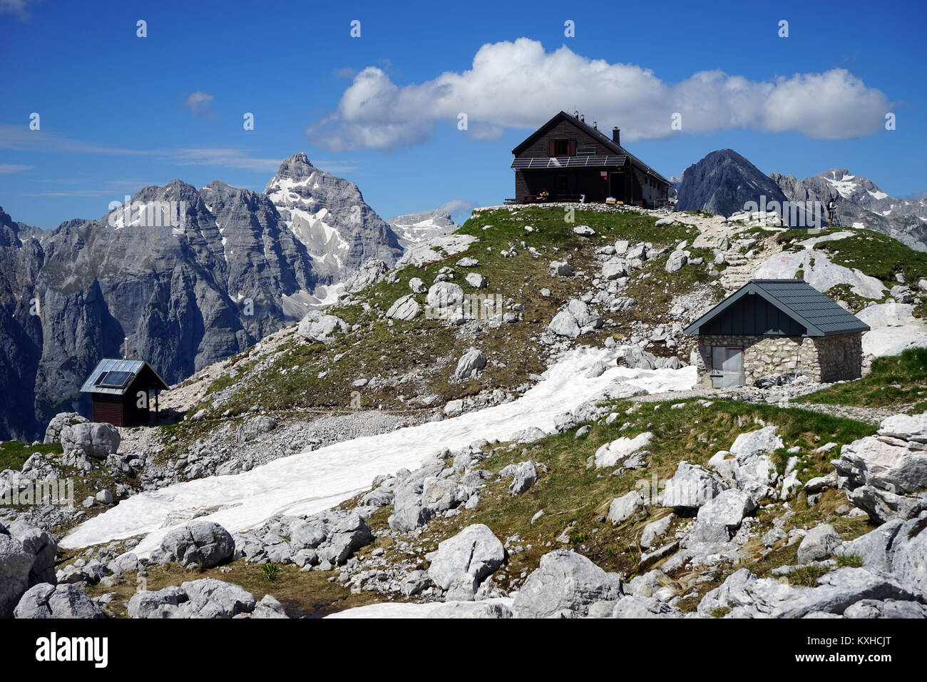 Mountain hut on the Triglav mount in Slovenia Stock Photo - Alamy