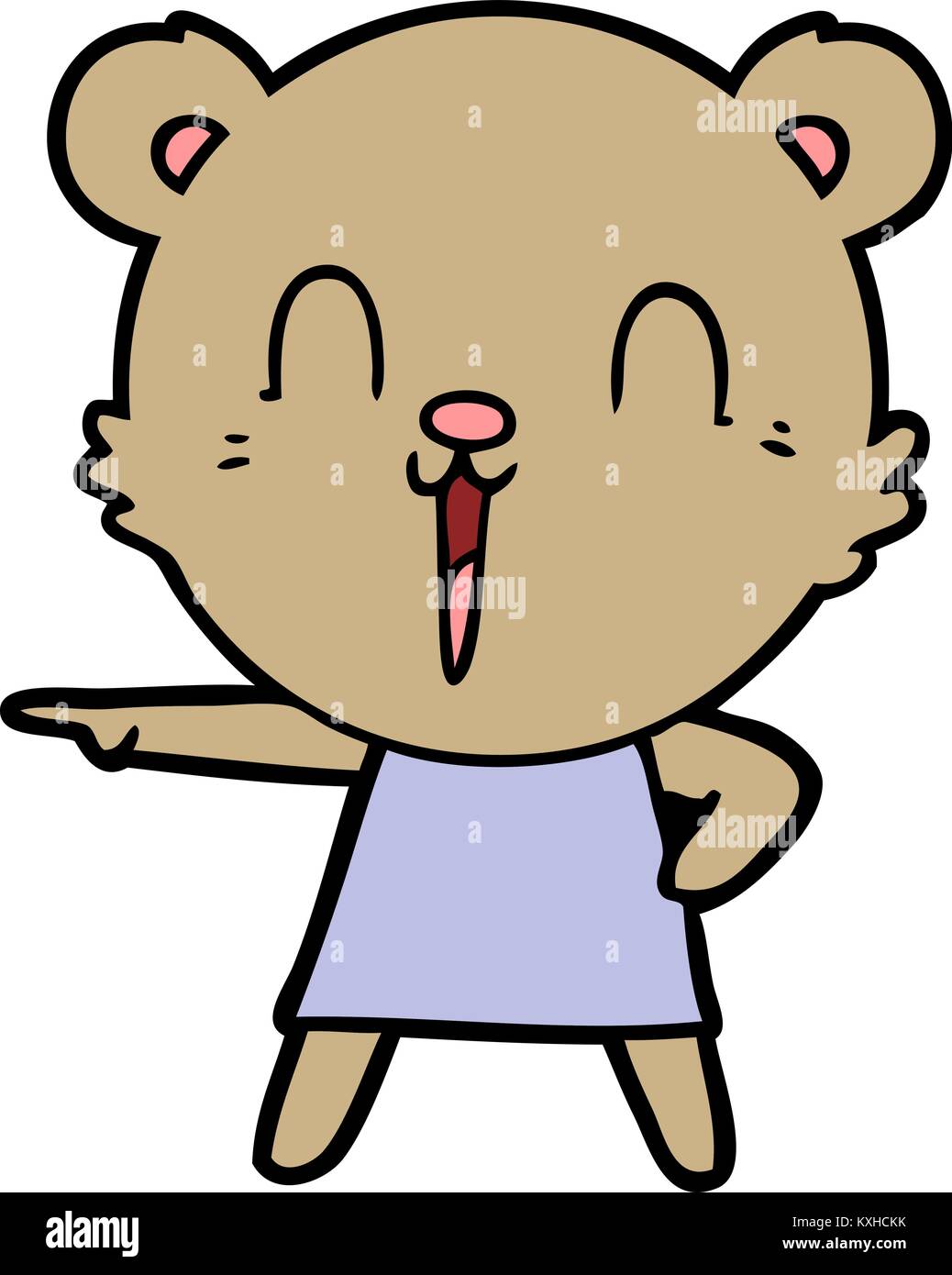 happy cartoon bear pointing Stock Vector Image & Art - Alamy
