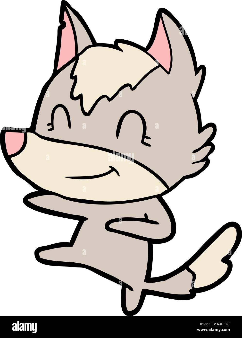 friendly cartoon wolf Stock Vector Image & Art - Alamy