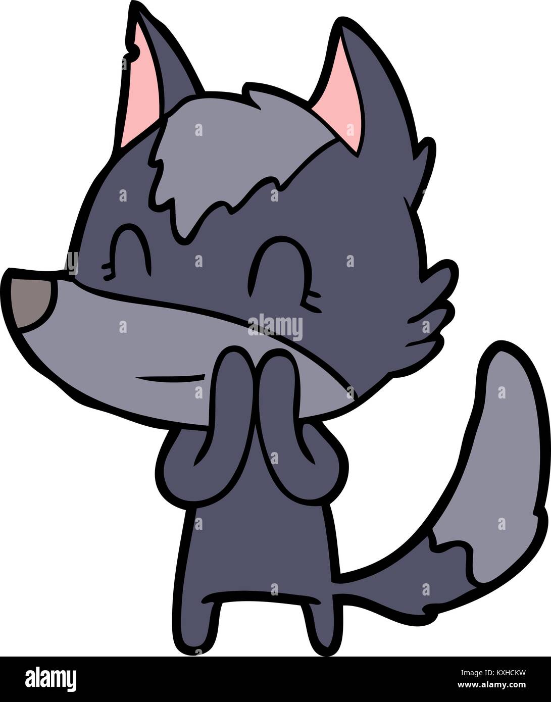 friendly cartoon wolf Stock Vector Image & Art - Alamy