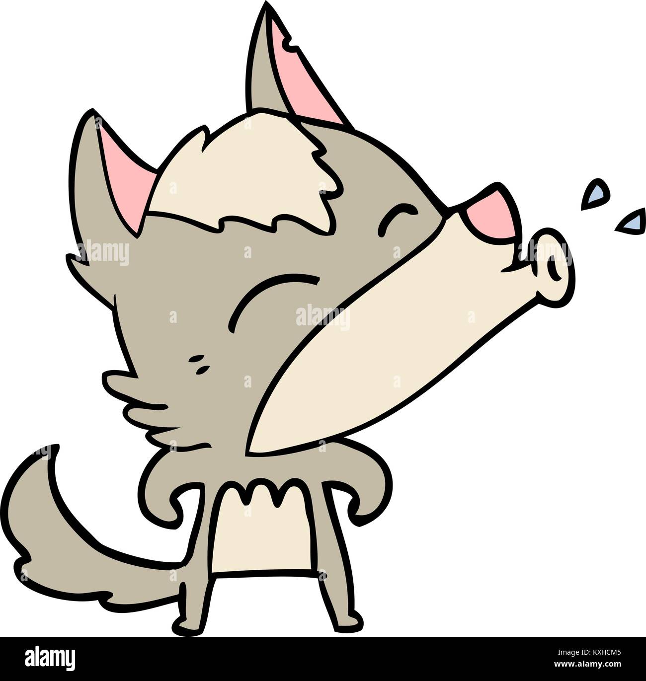 howling wolf cartoon Stock Vector Image & Art - Alamy